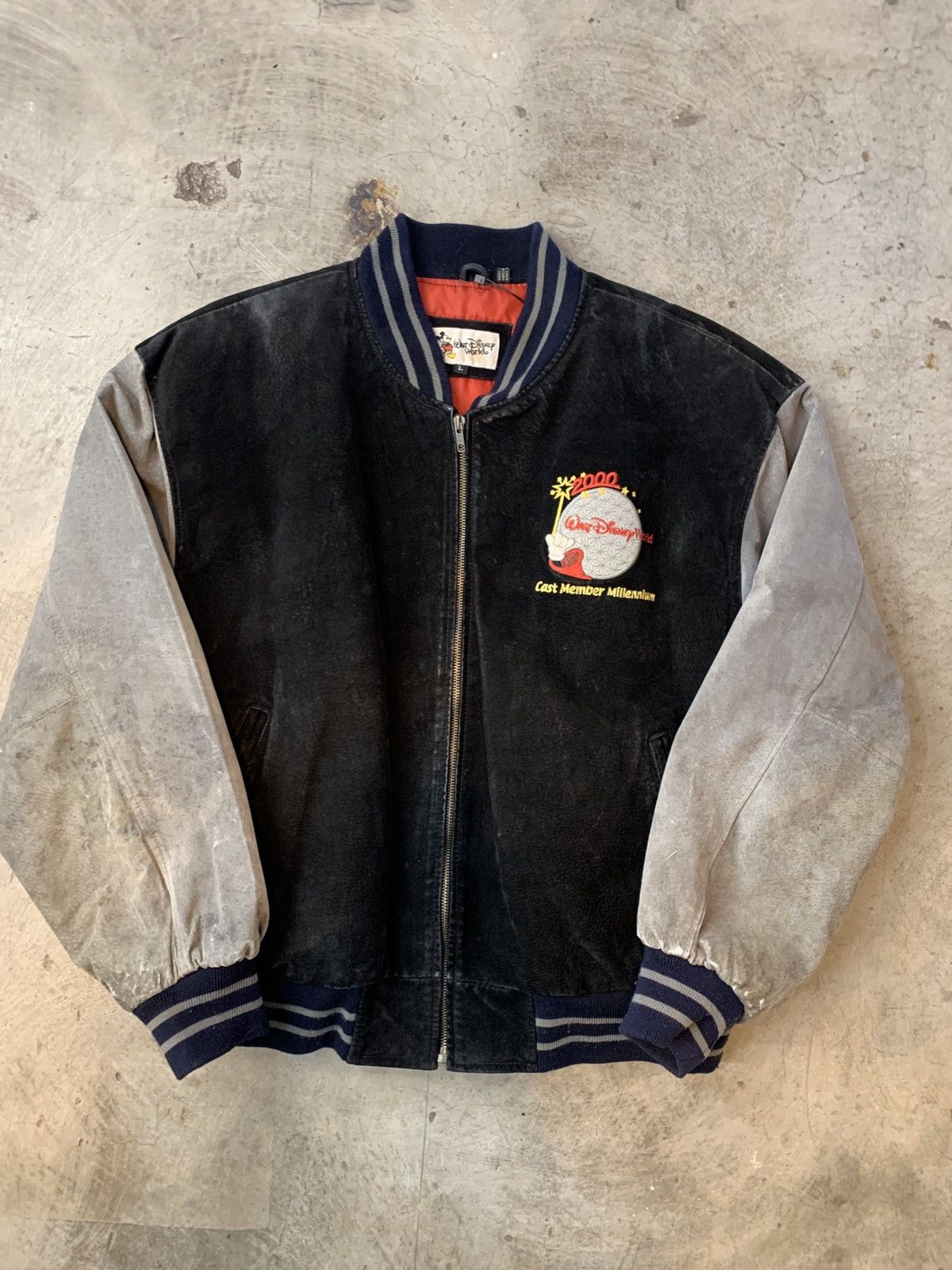 Disney × Leather Jacket × Vintage RARE Vintage Disney 2000 cast member ...