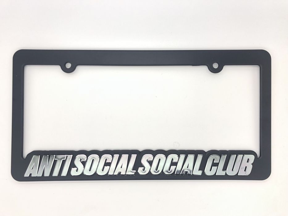 Anti Social Social Club DS Blocked ASSC Silver Chrome Black Licence ...