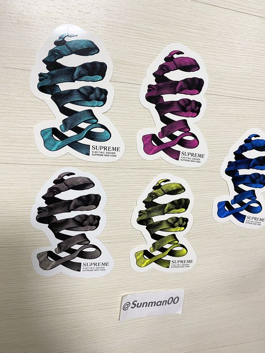 Supreme 2017SS supreme MC Escher ribbon sticker set | Grailed