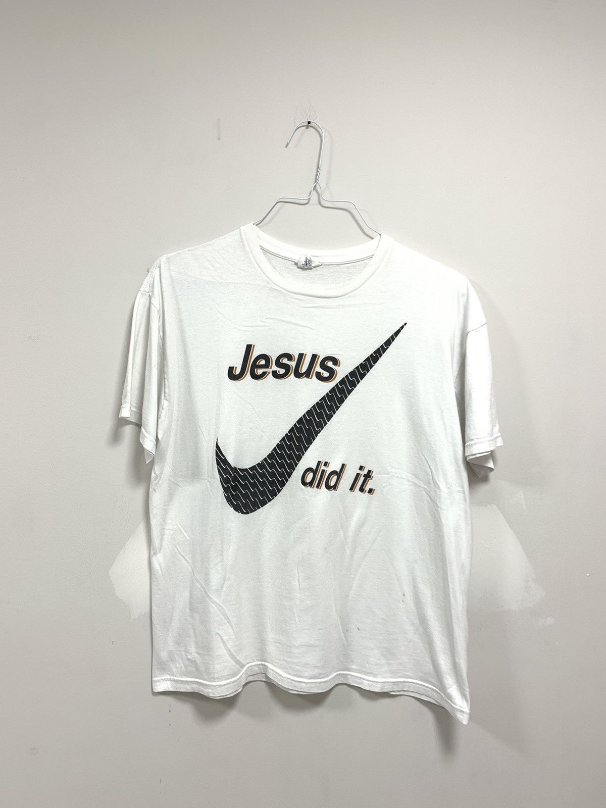 Nike × Religion × Vintage Vintage Christian Jesus did it Nike swoosh t ...
