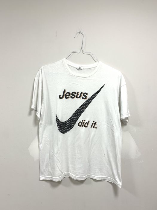 Nike Vintage Christian Jesus did it Nike swoosh t shirt | Grailed