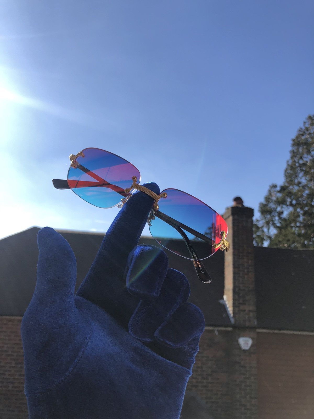 Electric Visual Sunglasses Gold Carti Style Sunglasses Custom Frame ...