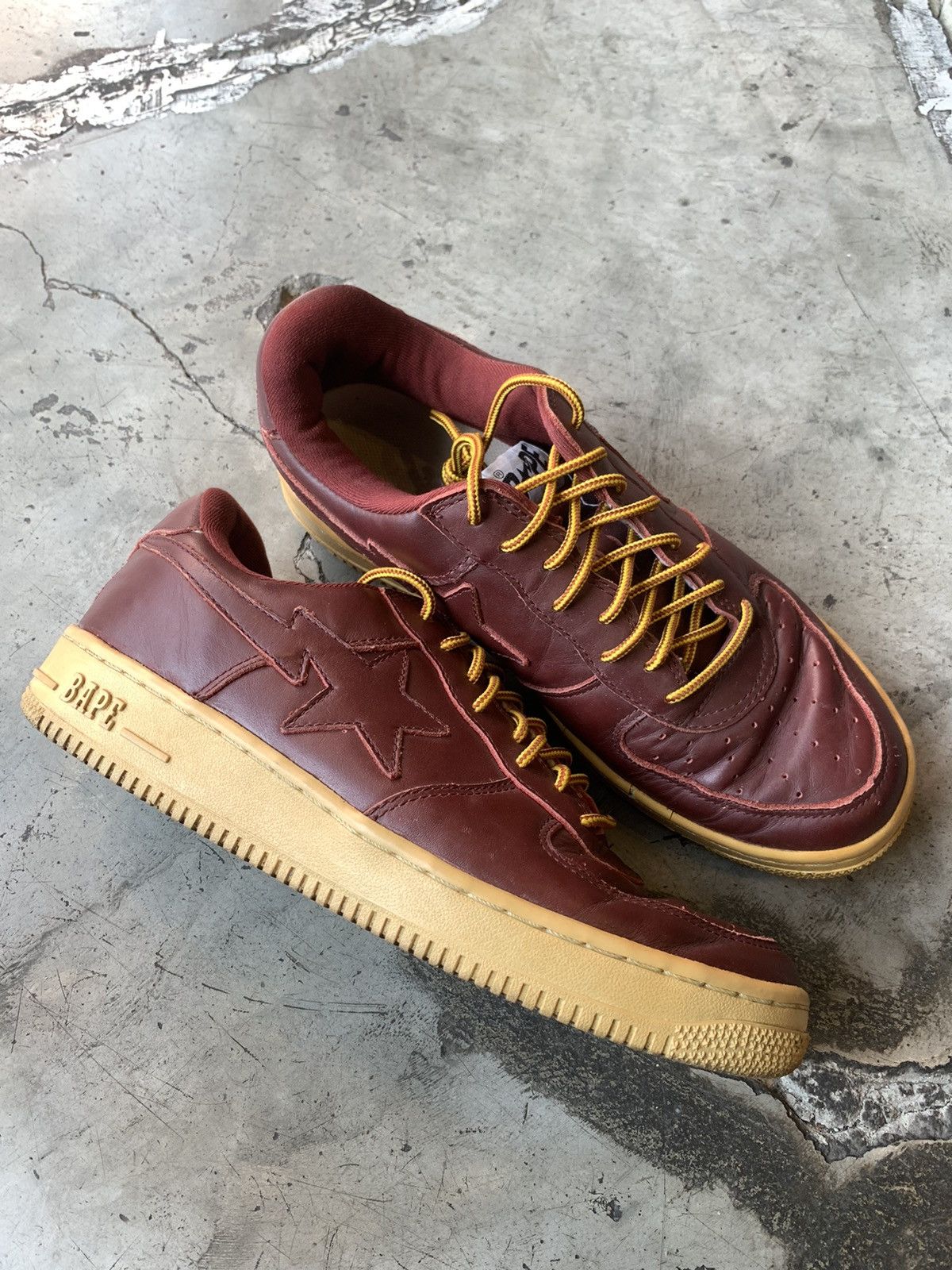 Bape Bapesta OG leather red wing style shoes | Grailed