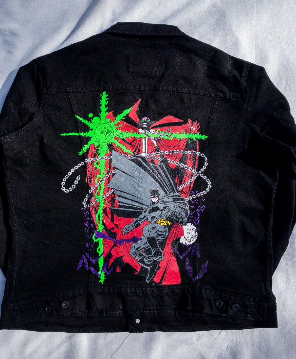 Batman × Dc Comics × Marvel Comics SPAWN/BATMAN Levi’s denim jacket ...