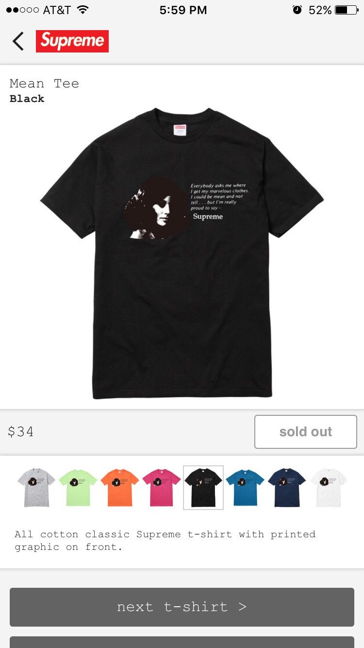 Supreme Mean Tee | Grailed