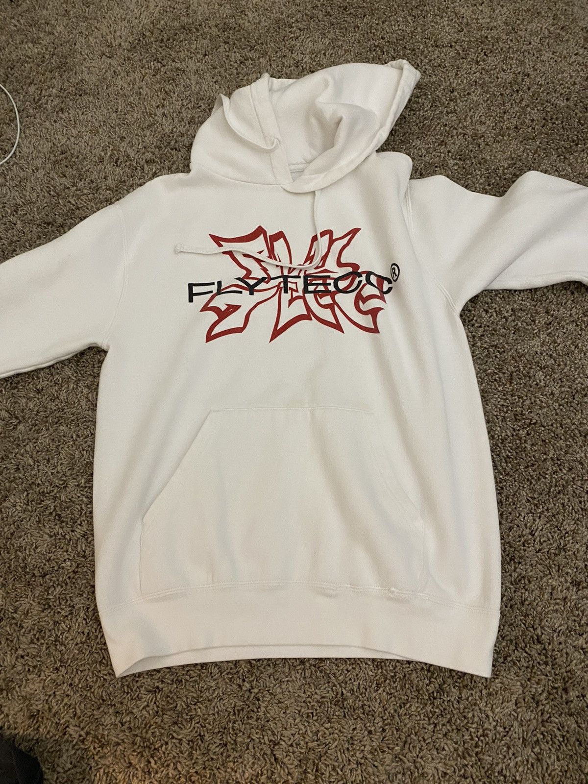 Vintage Rare Flytecc white hoodie size medium Versace plug | Grailed