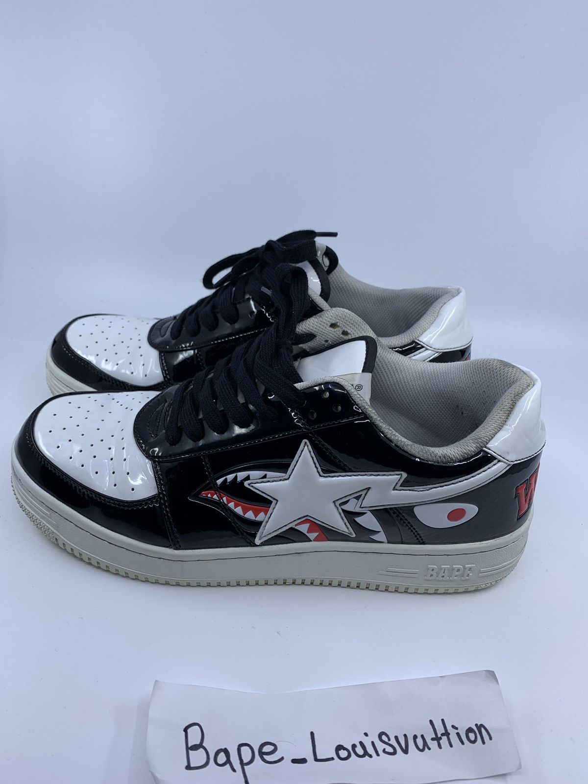 Bape A Bathing Ape Bapesta Low Color Block Shark Black | Grailed