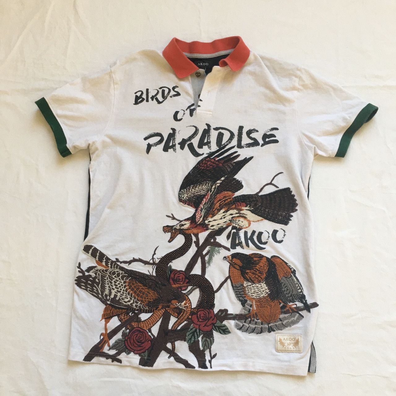 Akoo Akoo Birds Of Paradise Embroidered Polo Shirt | Grailed