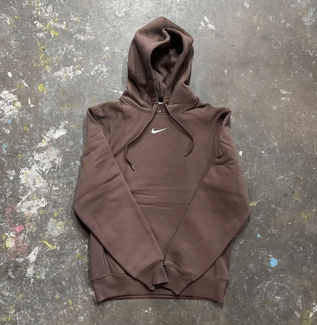 Nike Brown Nike Center Swoosh Hoodie | Grailed