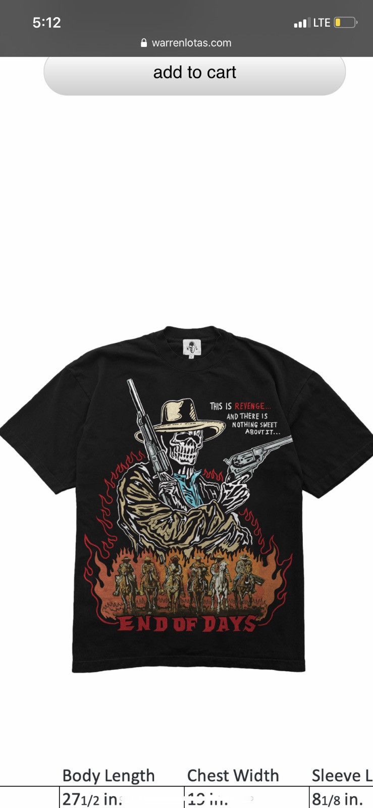 Warren Lotas Warren Lotas Revenge Cowboy Tee | Grailed