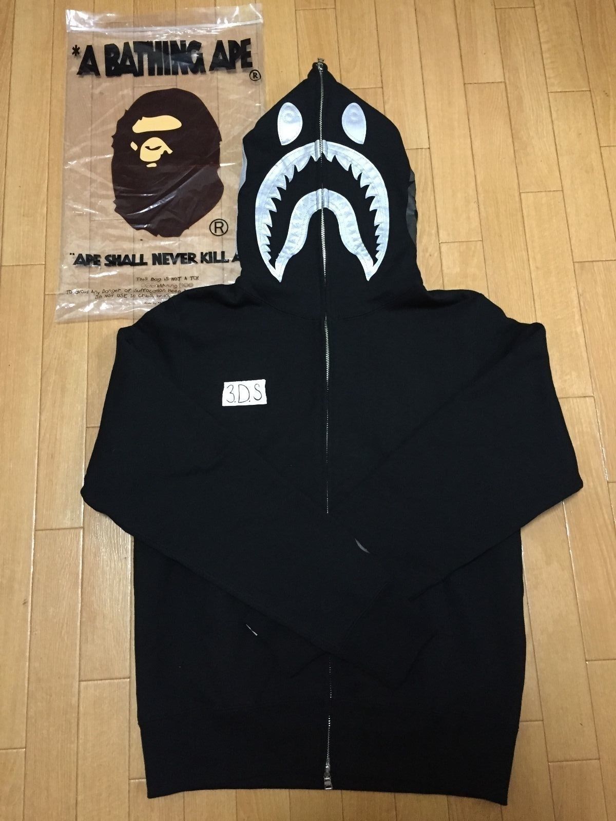 Bape BAPE 3M Reflector Shark Hoodie | Grailed