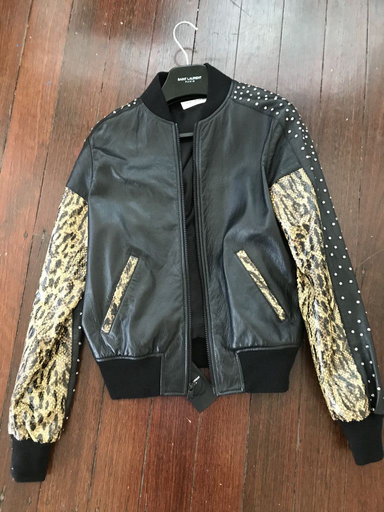 Saint Laurent Paris Saint Laurent FW16 Leather Bomber Jacket Python ...