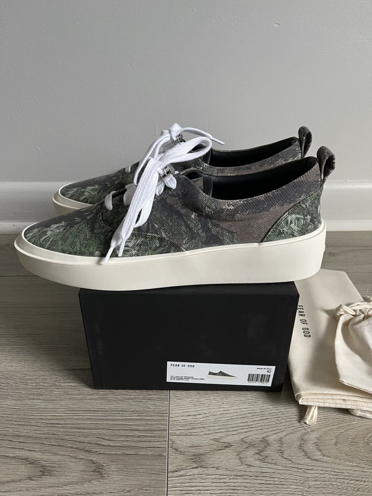 Fear of God Fear Of God FOG dark prairie ghost camo 101 lace up sneaker ...
