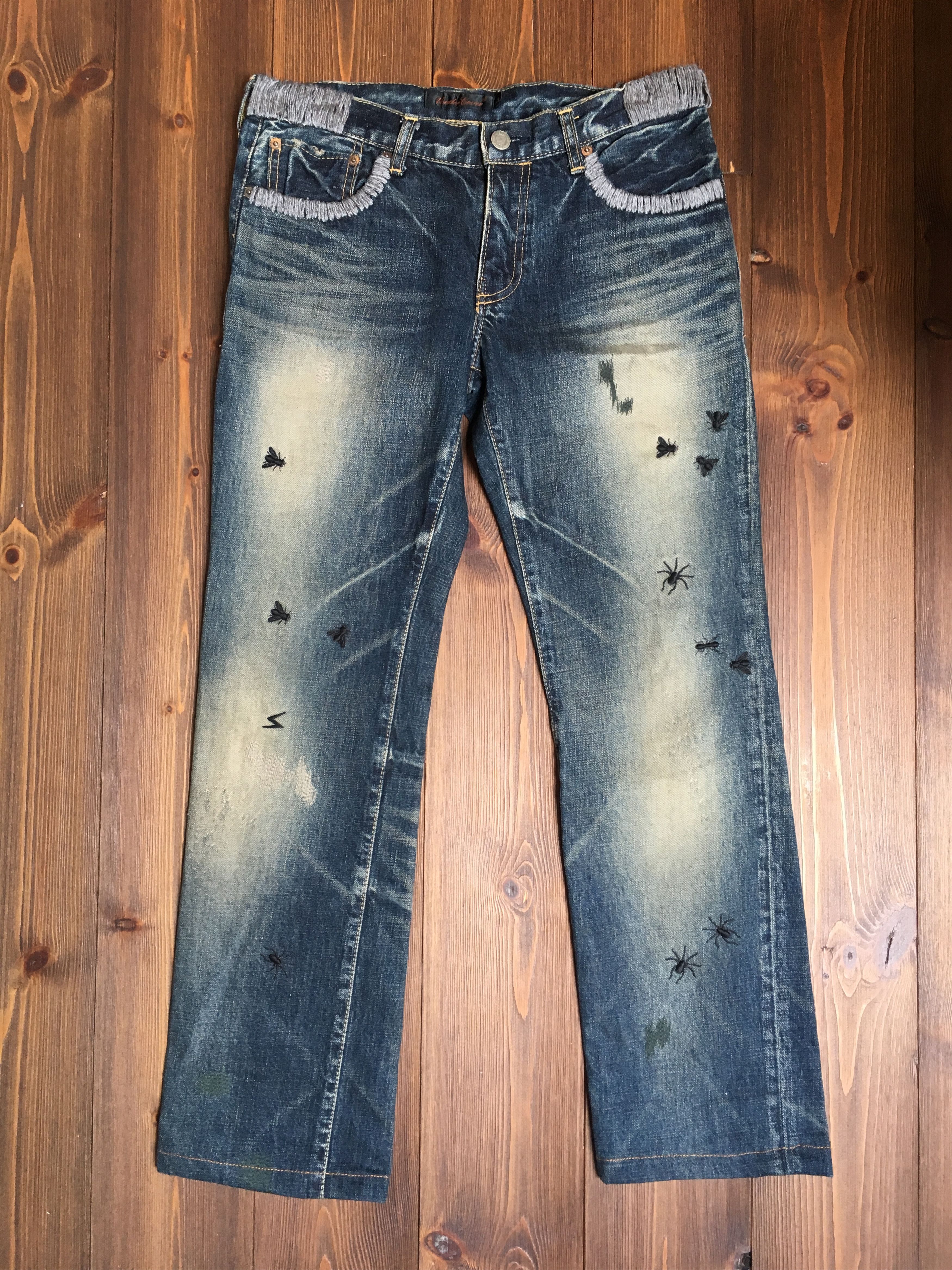 Undercover AW06 "BBV GURUGURU" insects embroidery denim | Grailed