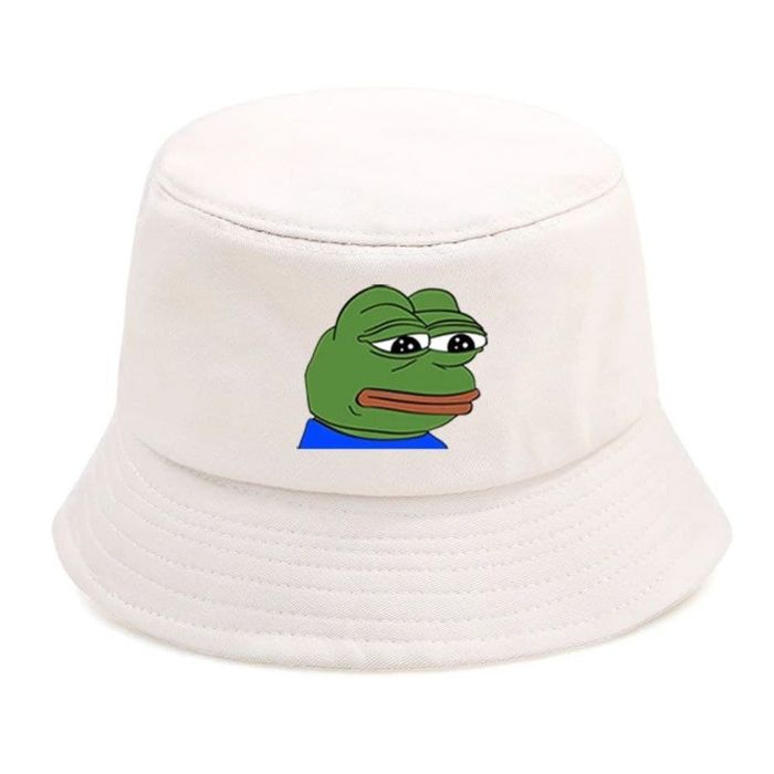 Vintage Bucket Hat Sad Pepe Beige | Grailed