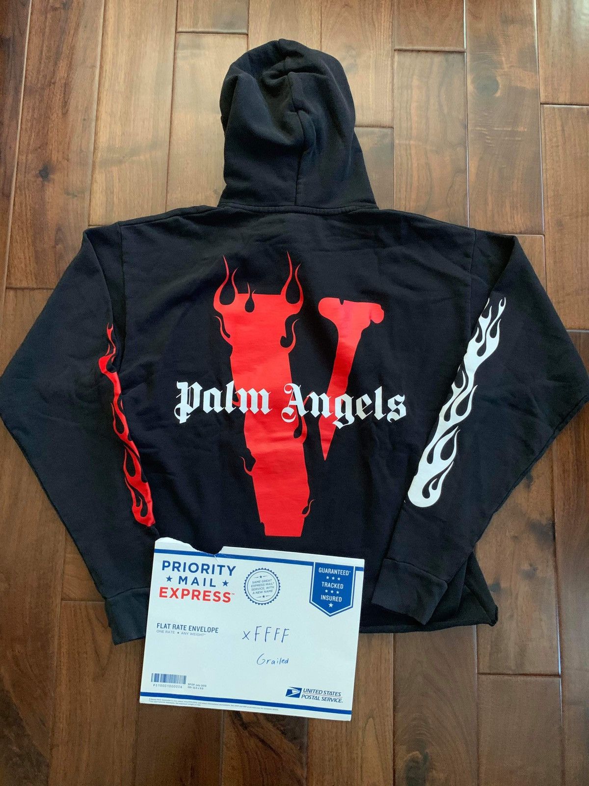 Vlone VLONE PALM ANGELS HOODIE RED MEDIUM | Grailed