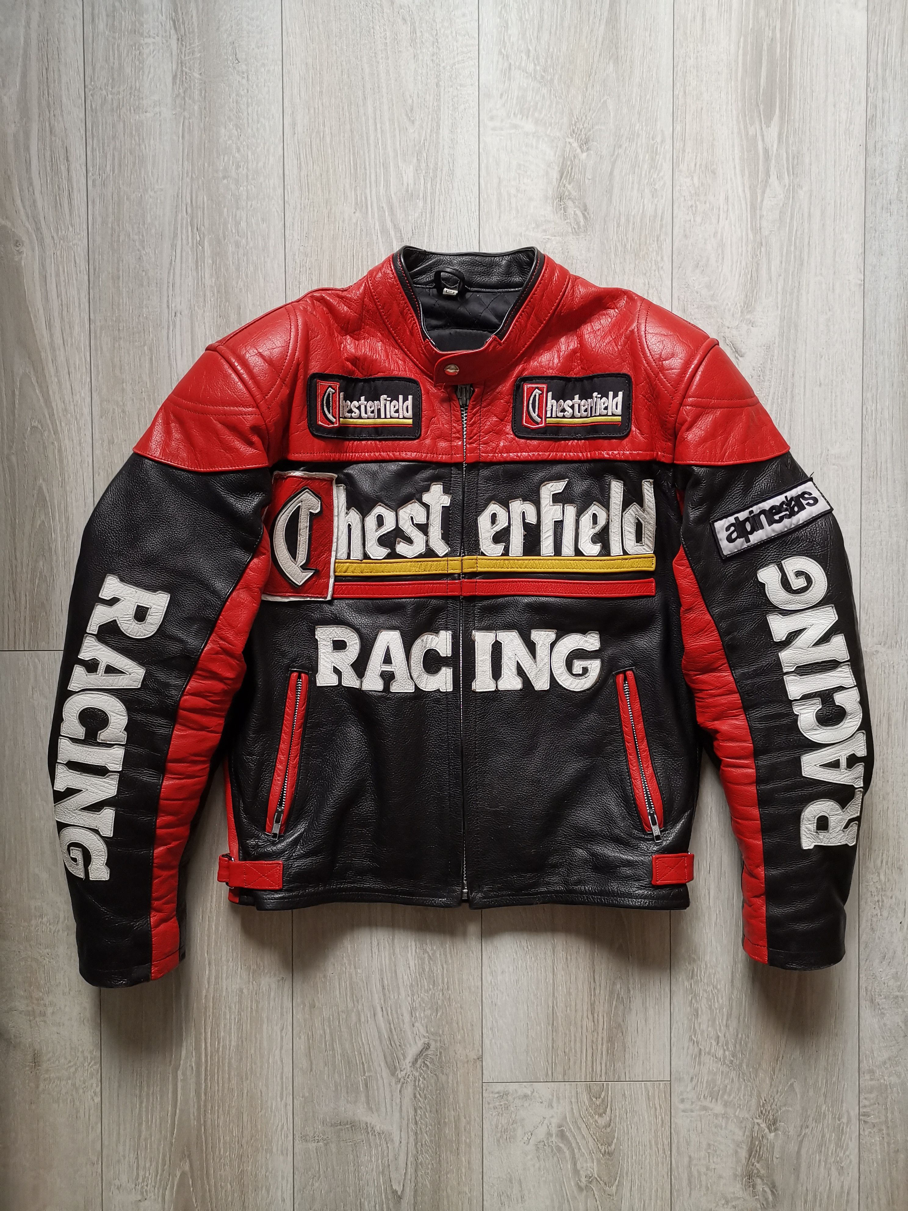 Vintage 🔥Vintage CHESTERFIELD racing leather jacket | Grailed