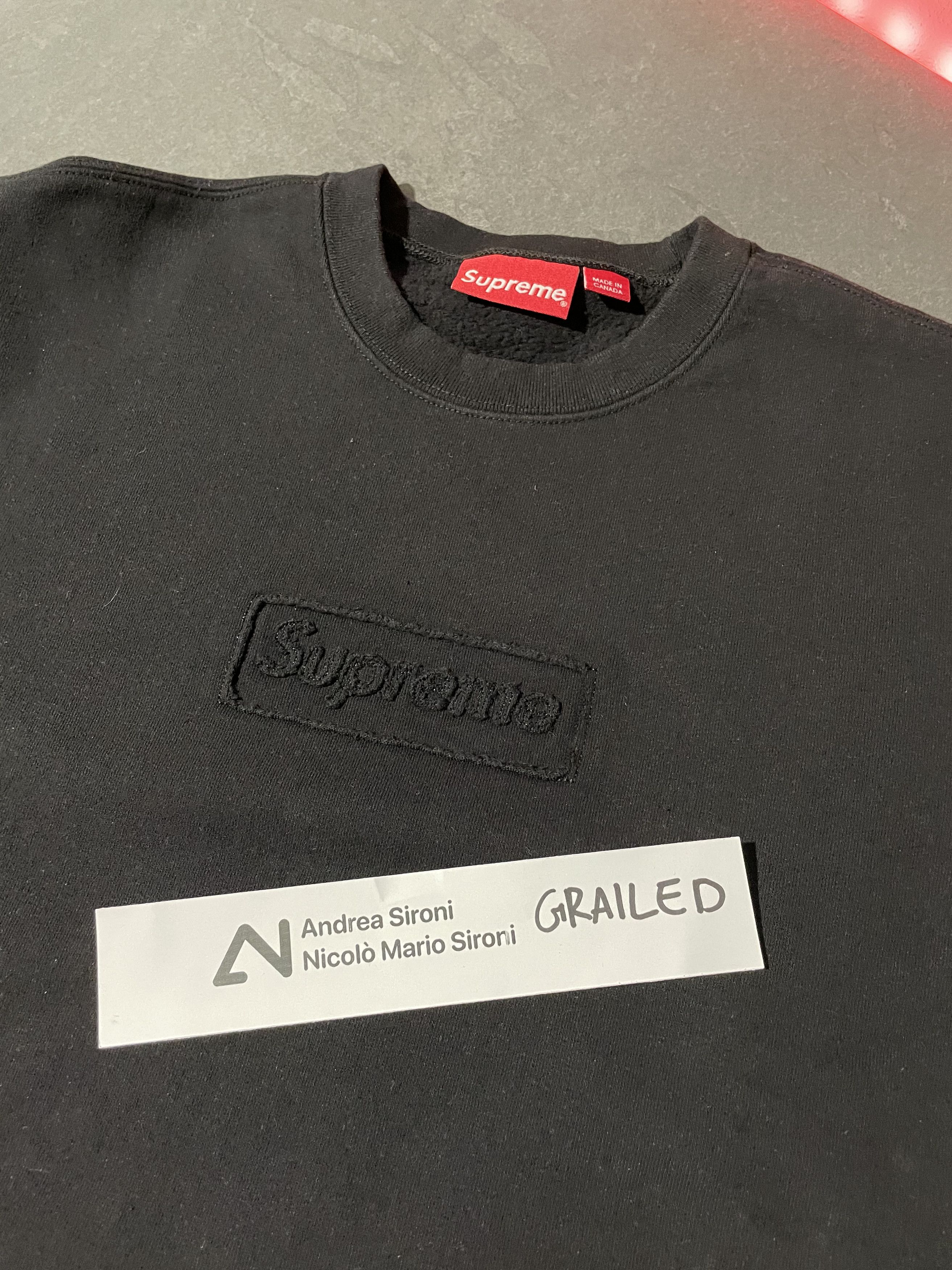 Supreme Supreme Cutout Logo Crewneck Black | Grailed