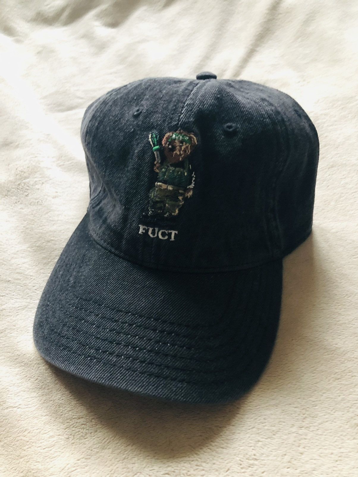 Fuct FUCT Freedom Bear Denim Dad Hat (Black) | Grailed