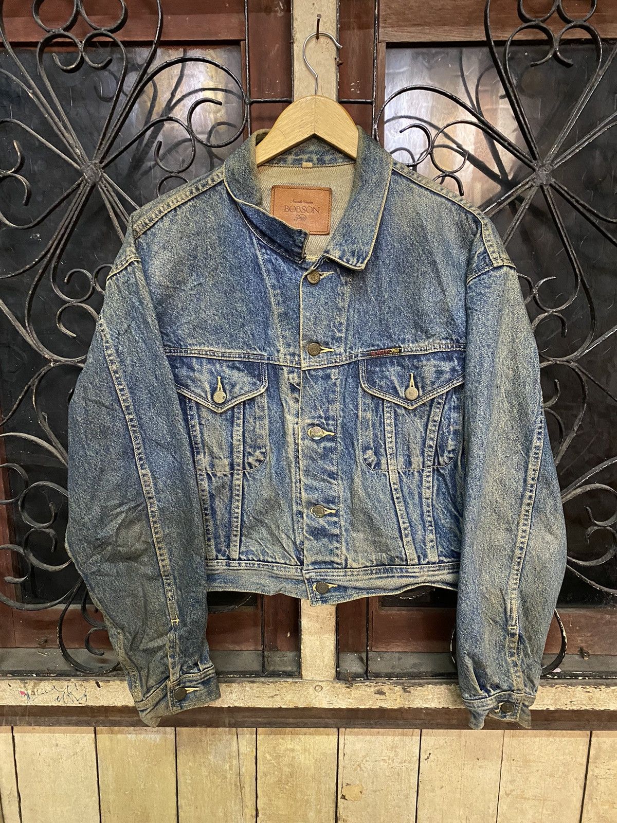 Vintage Vintage 80s Bobson Natural Denim Crop Trucker Jacket | Grailed