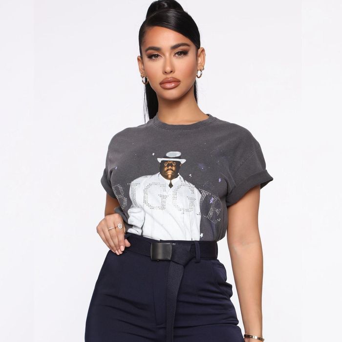 Notorious Big FASHION NOVA BIGGIE BLING CHARCOAL TEE SZ MEDIUM | Grailed