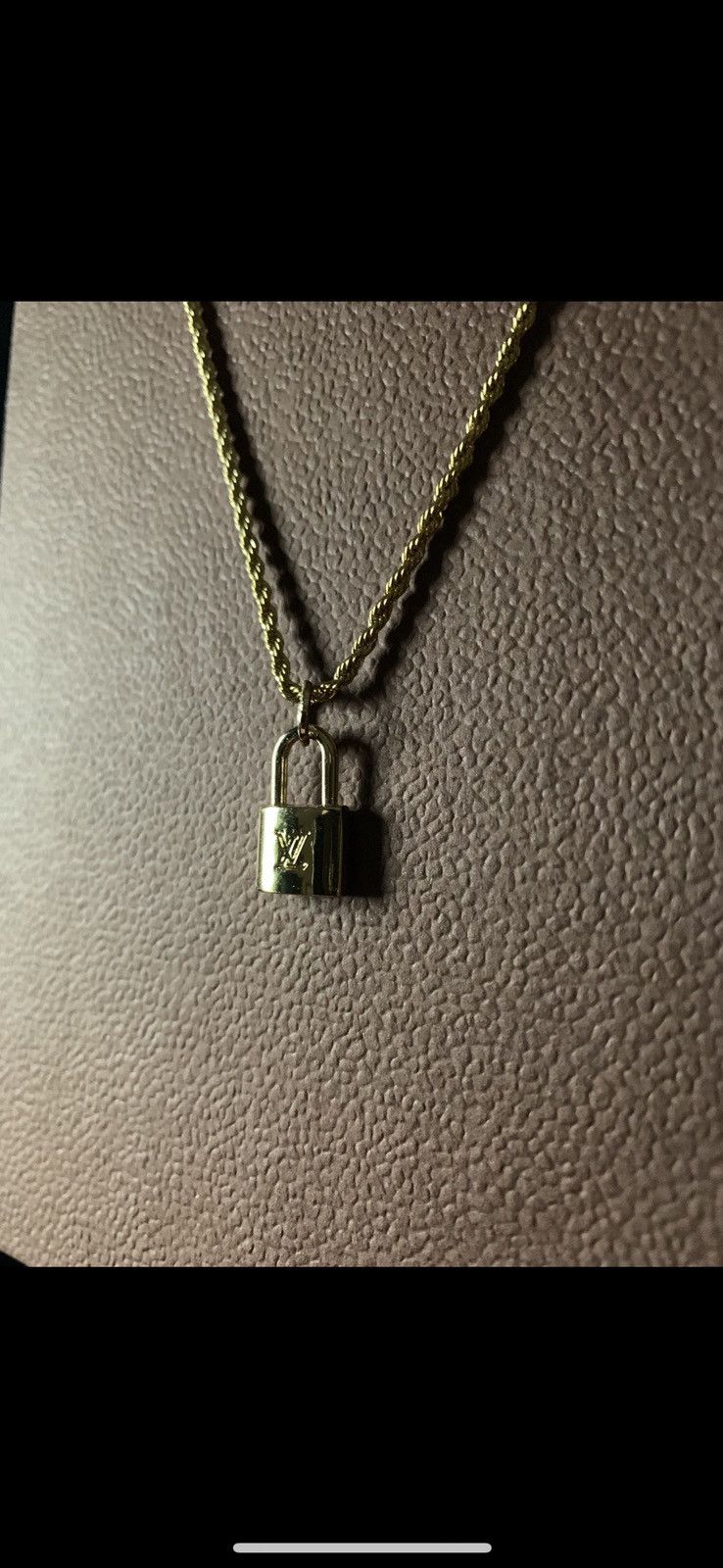 Louis Vuitton LV Mini Lock Pendant & Gold Chain | Grailed