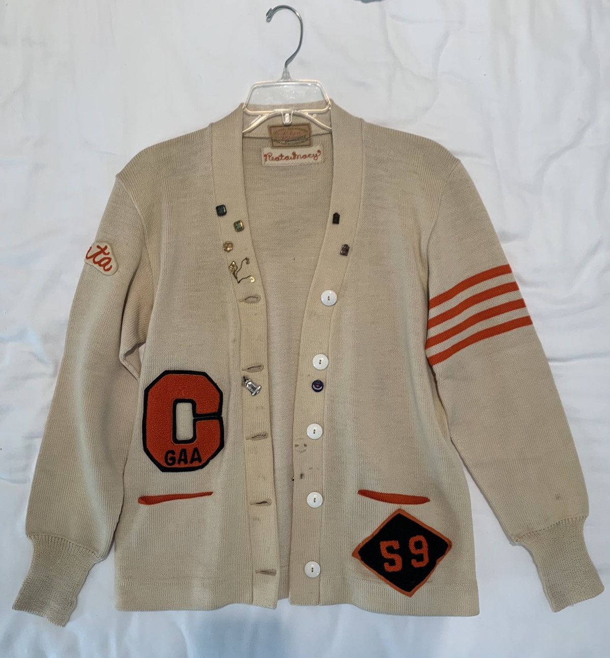 Vintage Vintage 1950s Knit Varsity Cardigan | Grailed