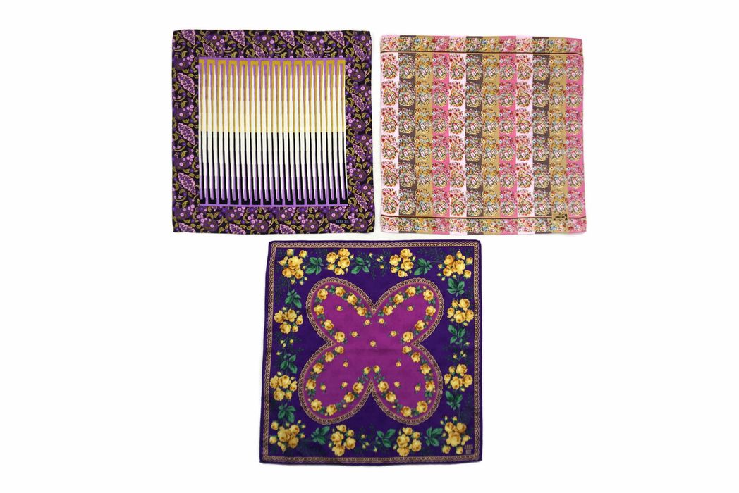 Anna Sui Anna Sui Lot of 3 Floral Neckerchief Bouquet Pattern Hanky ...
