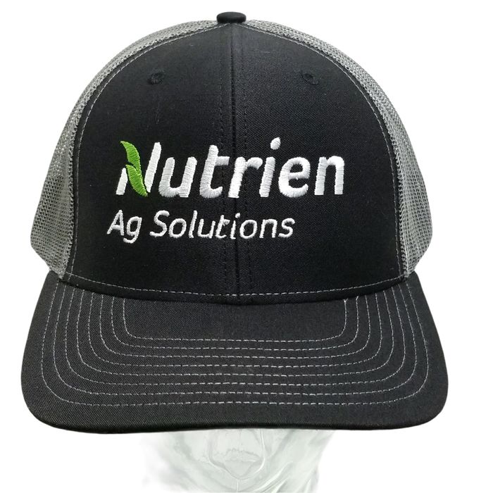Snap Back NUTRIEN AG Farmer Trucker Black Gray Mesh Snapback Hat | Grailed