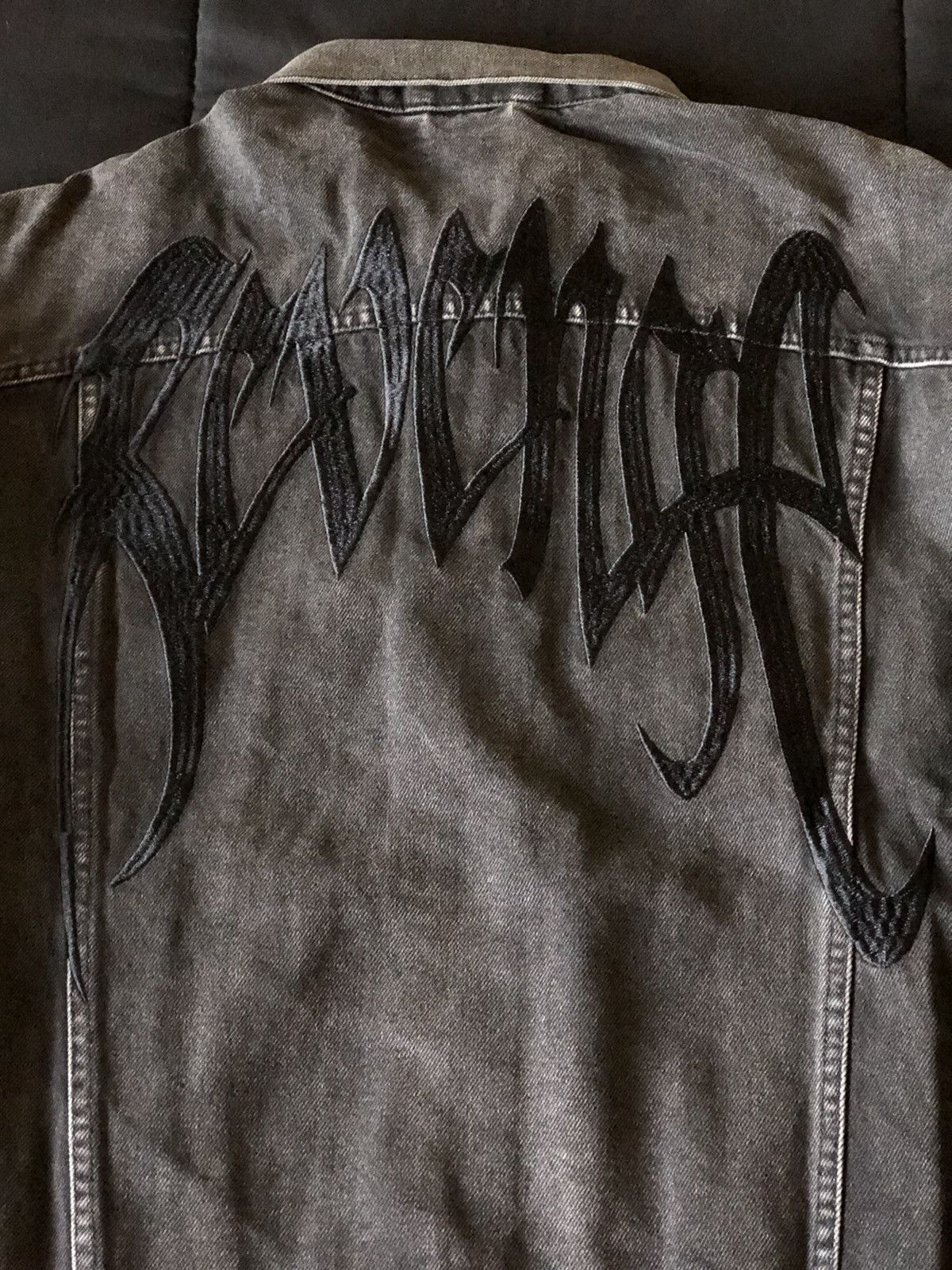Revenge Revenge Black Denim Embroidered Jacket | Grailed
