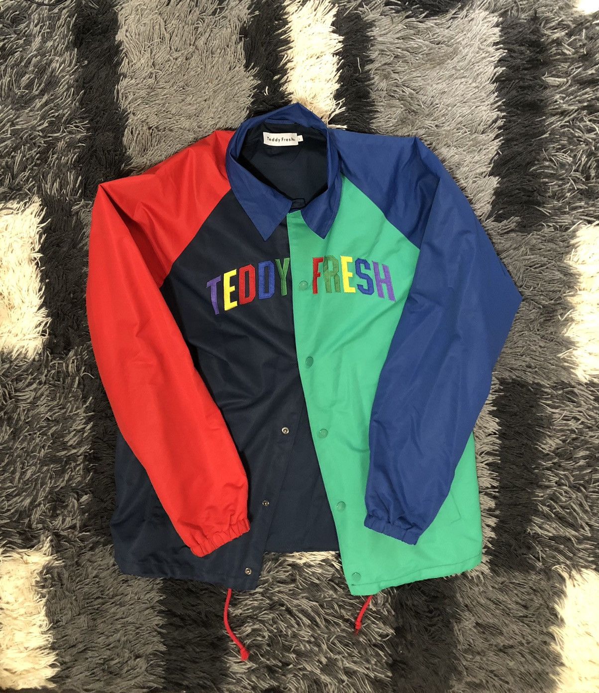 Streetwear × Teddy Fresh Teddy Fresh Color-block Primary Coaches Jacket ...
