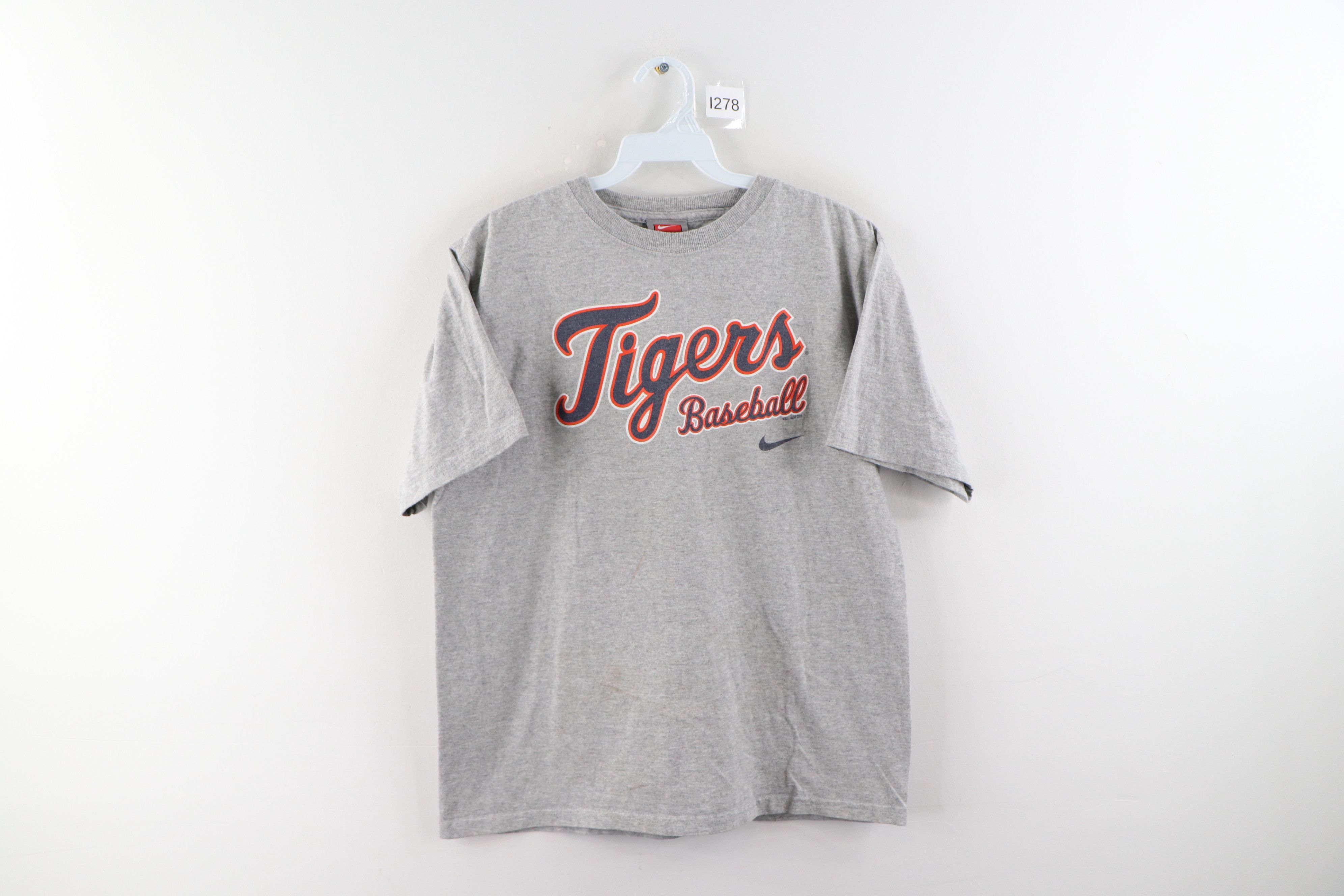 Nike × Vintage Vintage Nike Detroit Tigers Baseball Script Swoosh Shirt ...