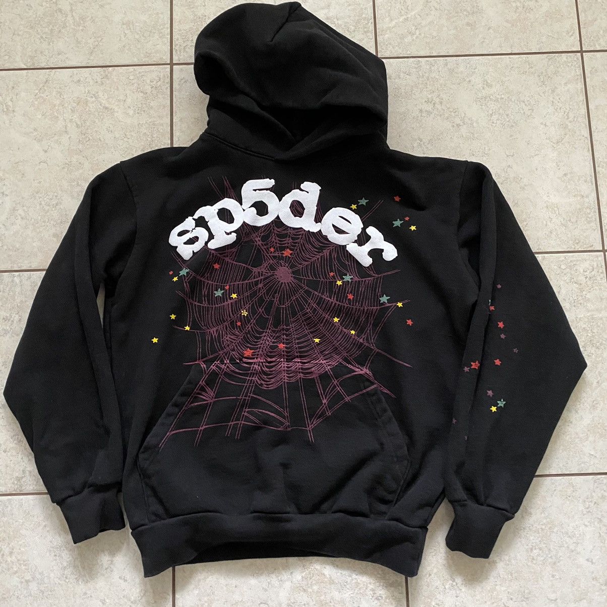 Sp5der × Young Thug Spider Worldwide "Sp5der" Black Hoodie | Grailed