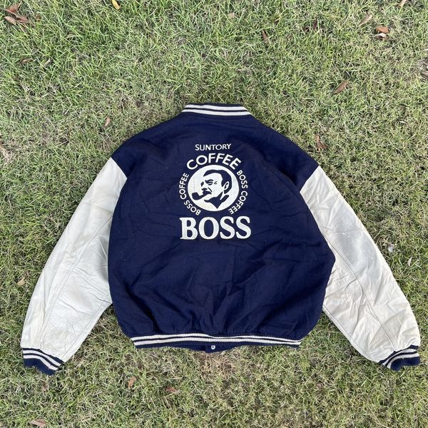 Japanese Brand Suntory Boss Coffee Varsity Jacket Embroided Logo | Grailed
