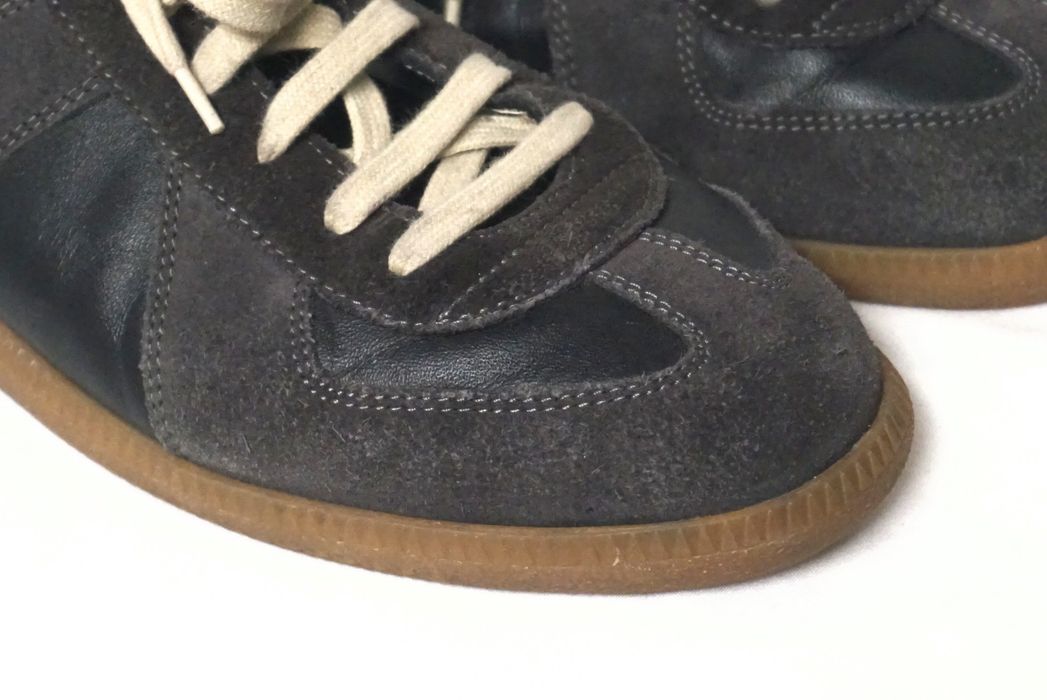 Maison Margiela High Top Suede Leather Black GATs Replica MMM Gum Sole ...