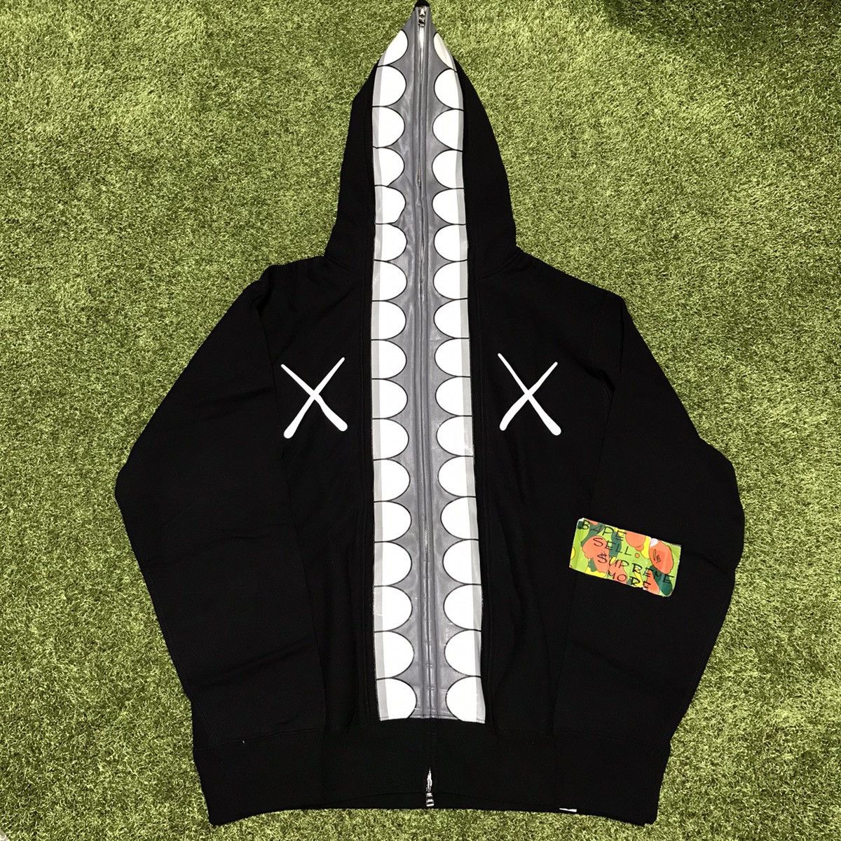 Bape × Kaws BAPE ﻿x kaws Full Zip Hoodie black | Grailed