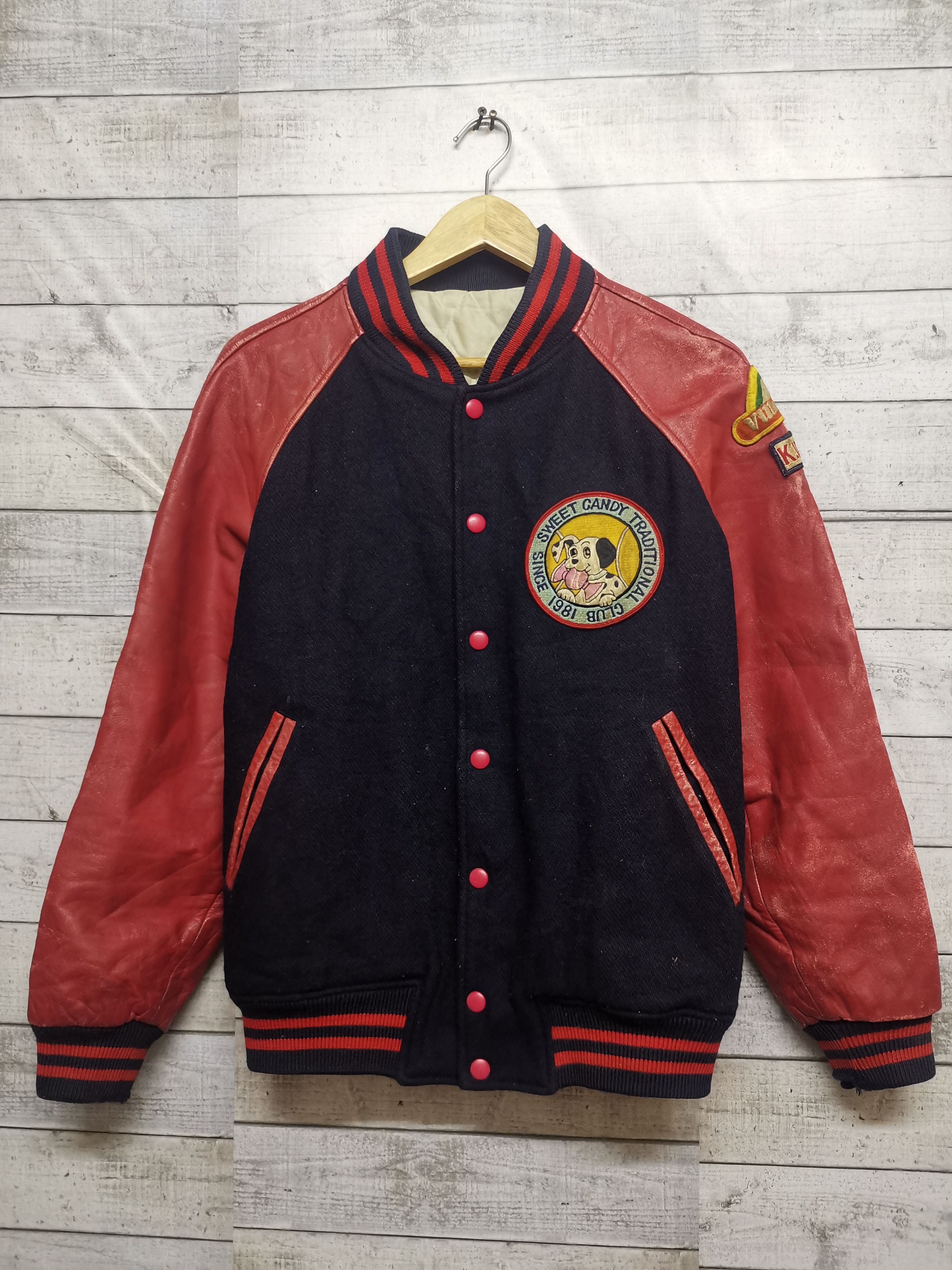 Fragment Design × Japanese Brand × Varsity Jacket Leather Sleeve ...