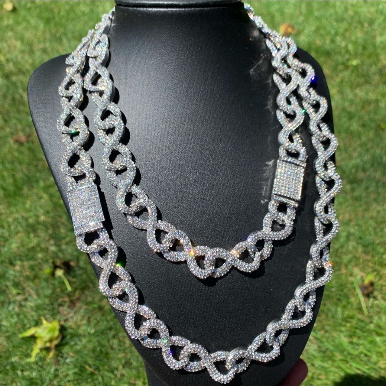 Streetwear Infinity Link Chain Iced White Gold 16mm | Grailed