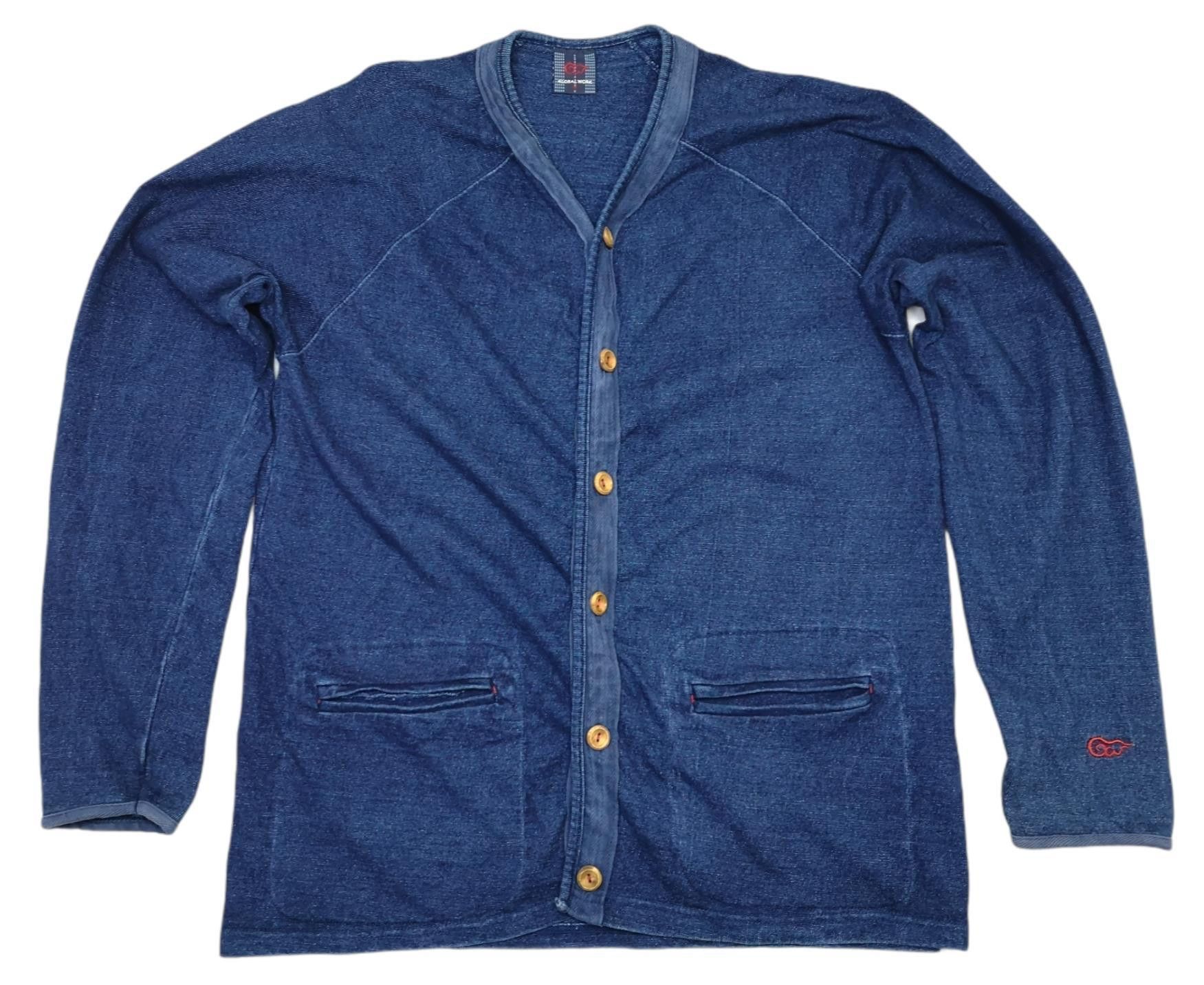 Cardigan Global Work Japan Indigo Dyed cardigan | Grailed
