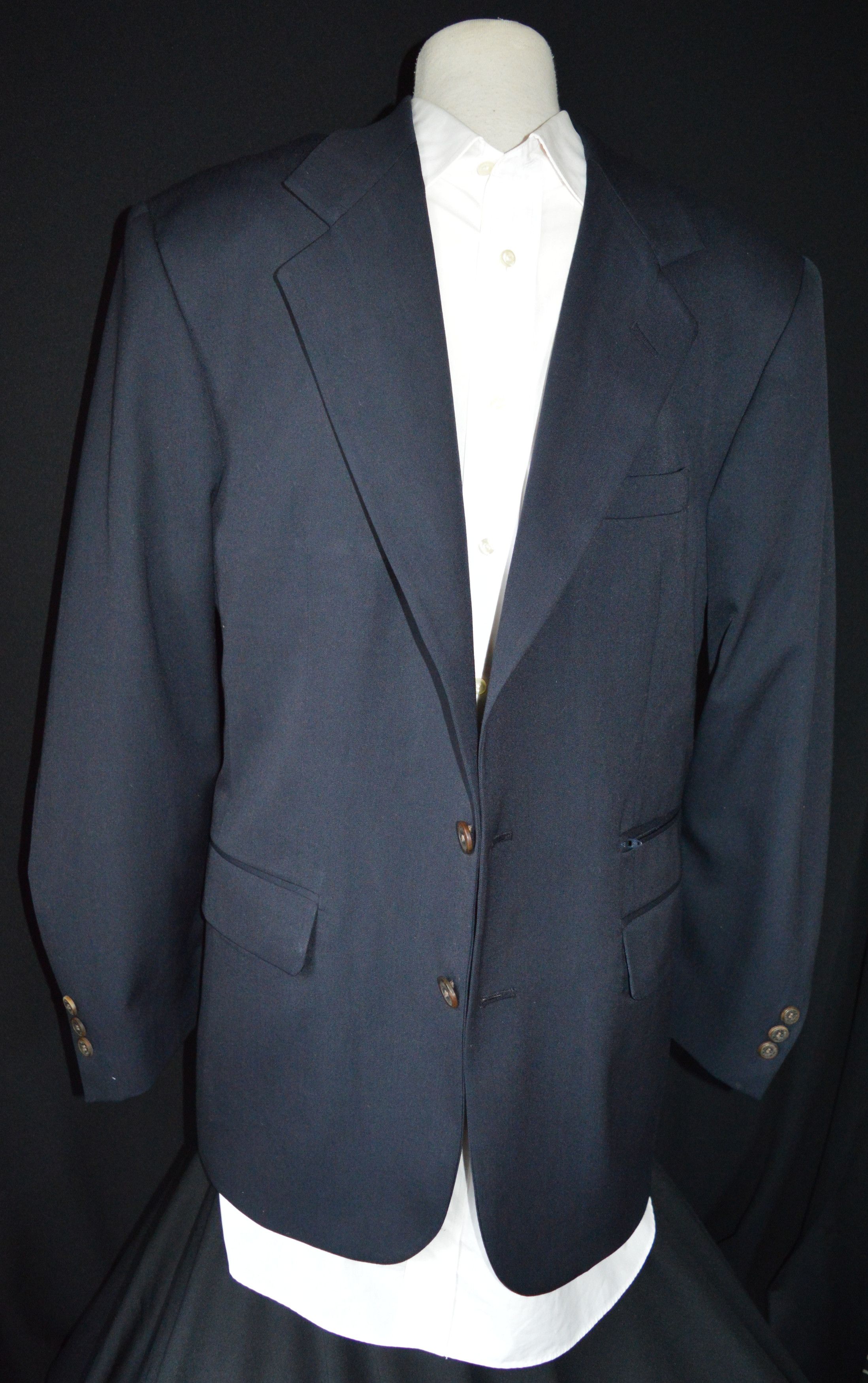 Italian Designers MADE IN ITALY TRADITIONAL BLAZER NAVY BLUE 100% WOOL ...