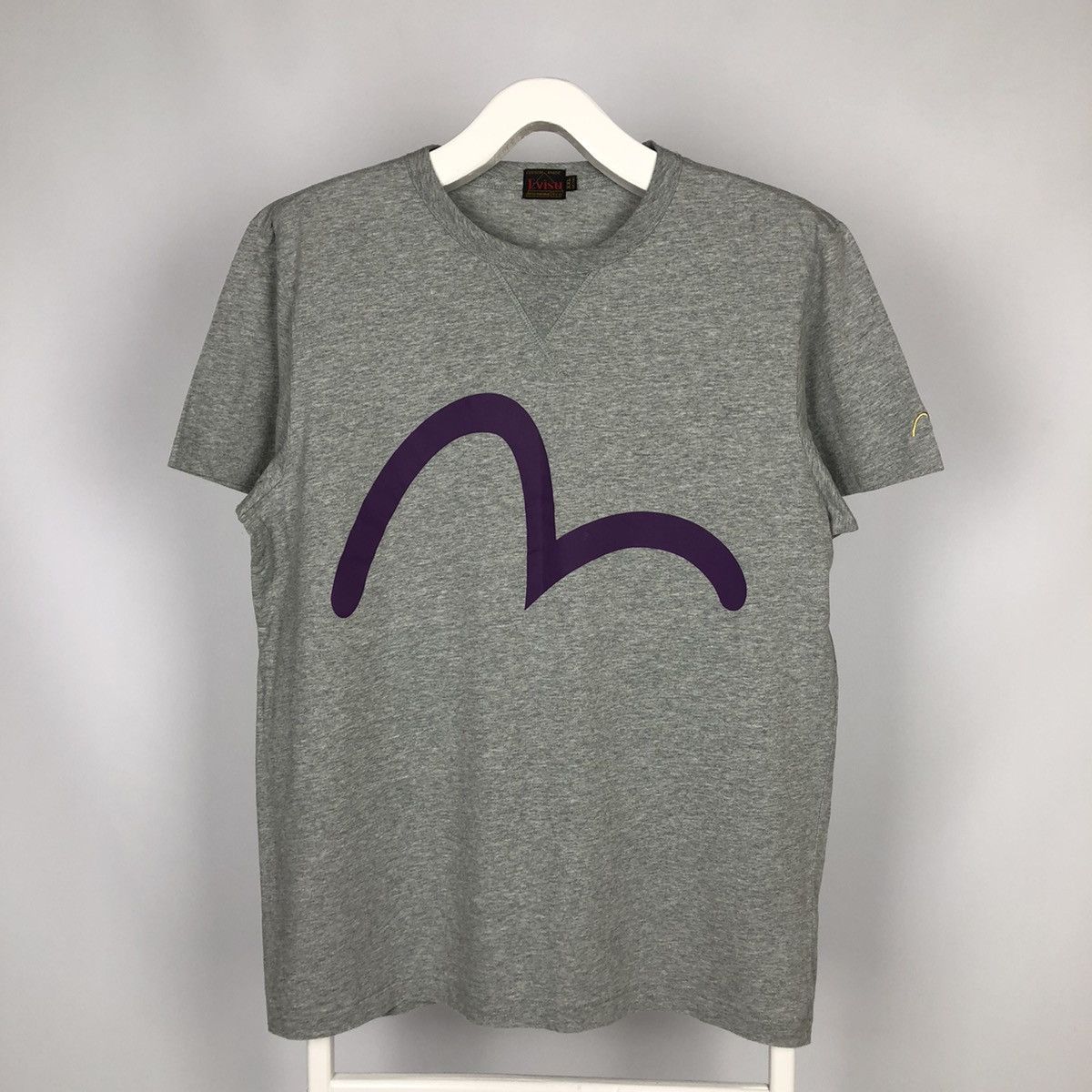 Evisu Evisu Big Logo Purple Gray T Shirt | Grailed