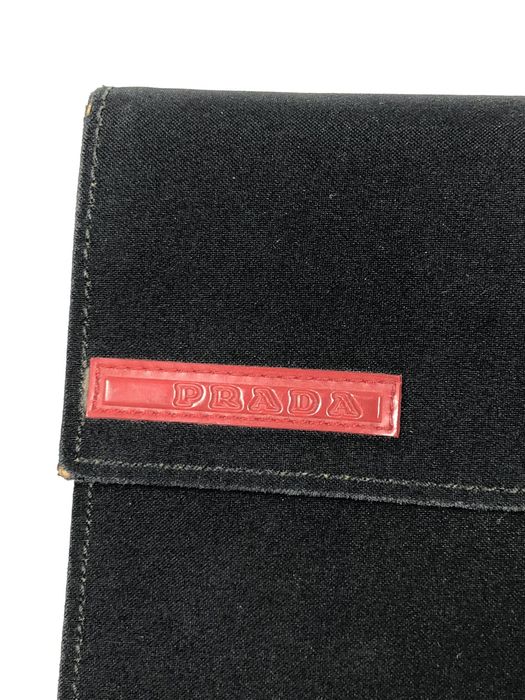 Prada Prada linea rossa nylon trifold wallet | Grailed