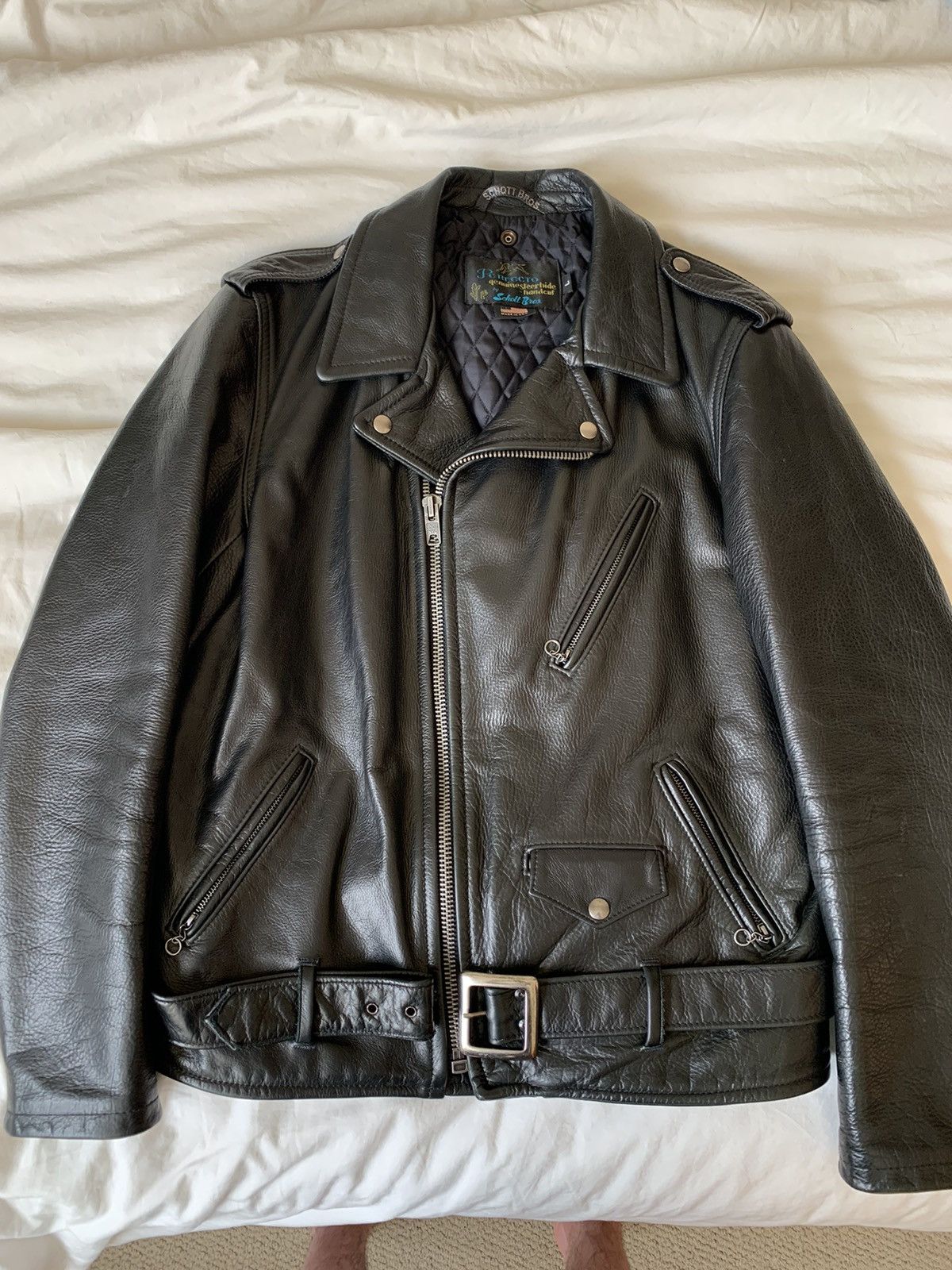 Schott 519 Waxy Natural Cowhide 50's Perfecto Motorcycle Jacket | Grailed