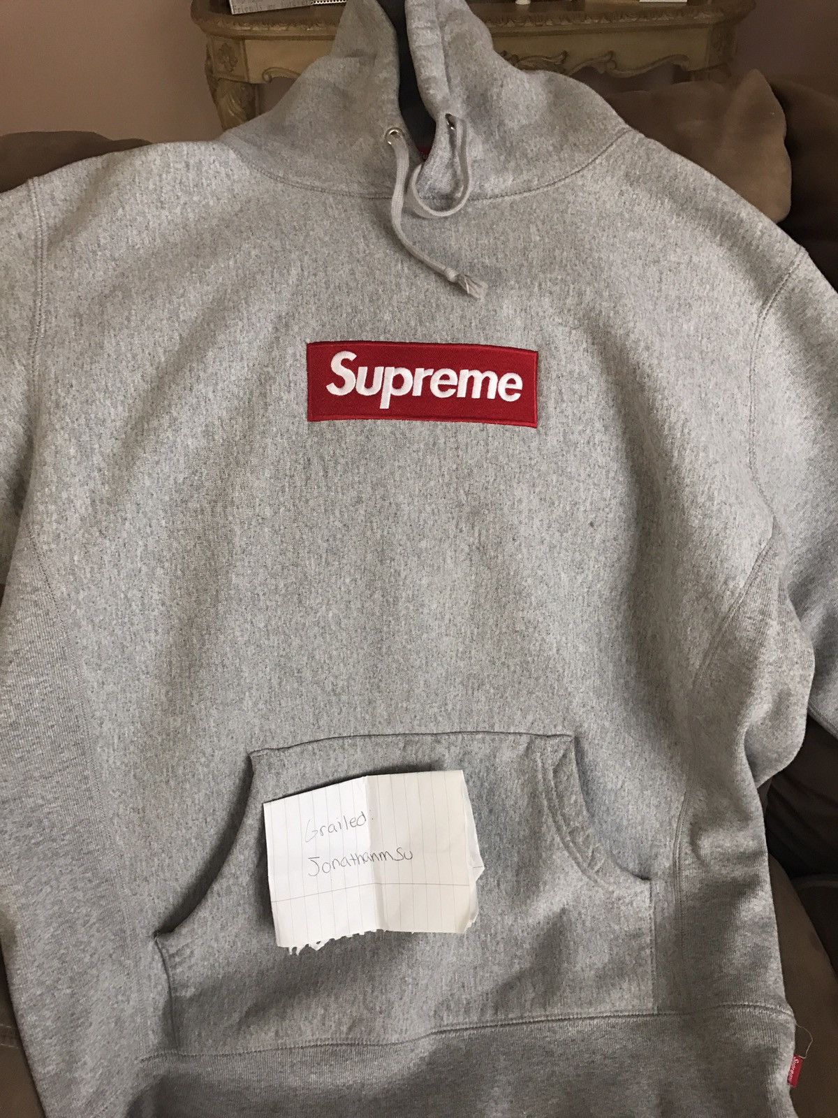 Supreme Grey Supreme Box Logo Hoodie | Grailed