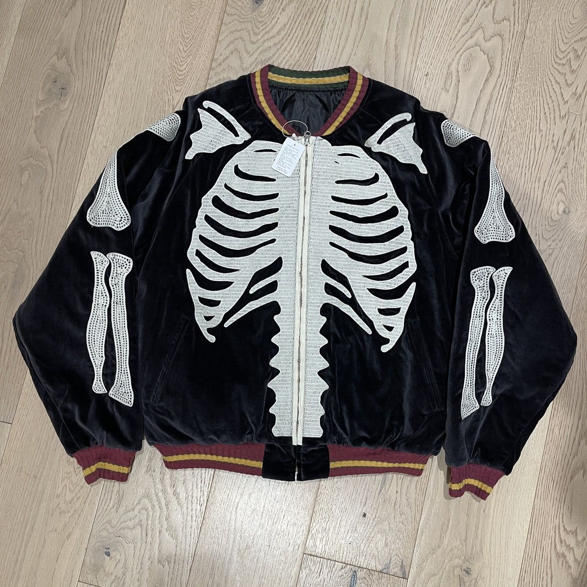 Kapital Skeleton Velvet Bomber Jacket | Grailed