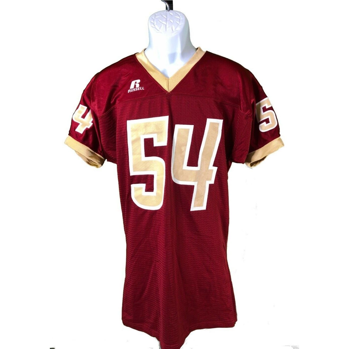 Vintage Russell Athletic Football Jersey Red Gold #54 | Grailed