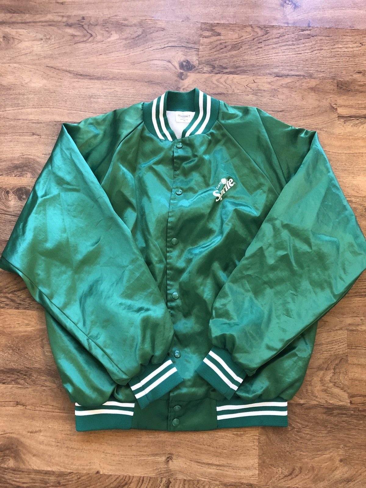 Vintage Vintage Sprite Satin Letterman Bomber Jacket | Grailed