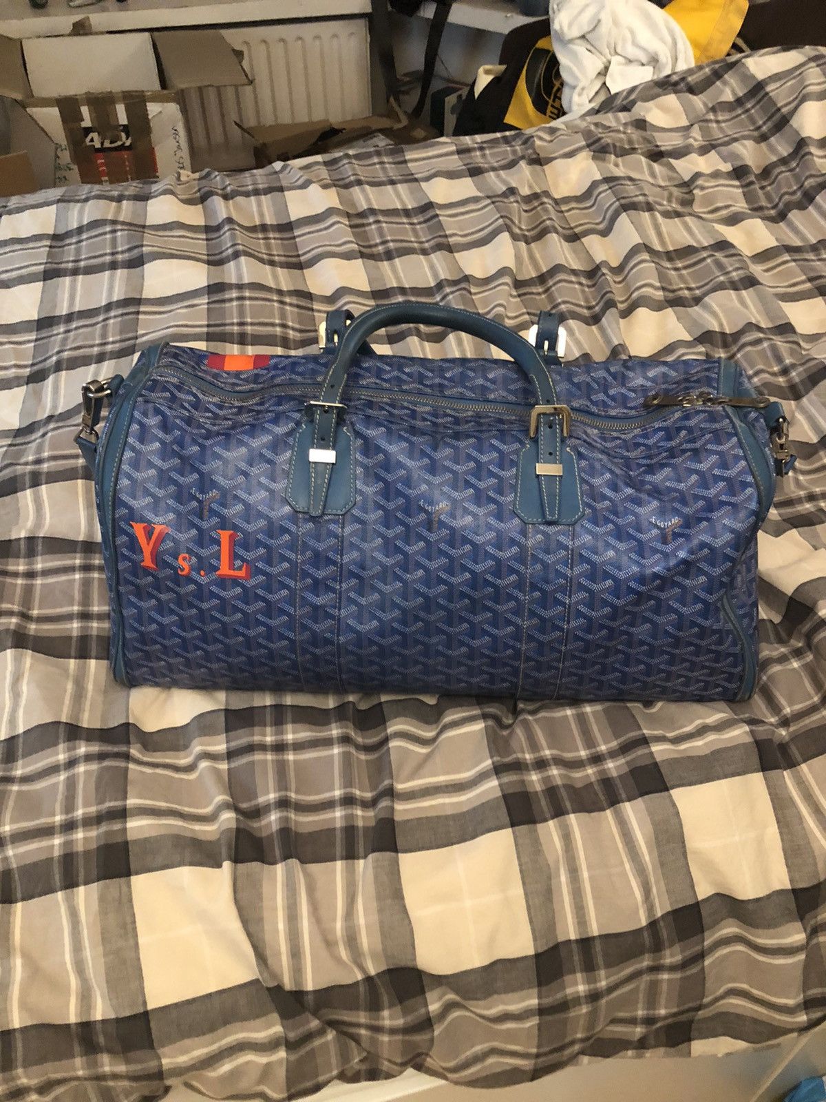 Goyard Goyard Blue Croisière 50 Duffle Bag with Strap and YSL | Grailed