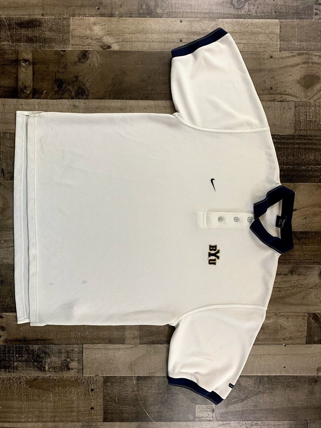 Nike Vintage 90s BYU Embroidered Button Up Collared Mesh Shirt | Grailed