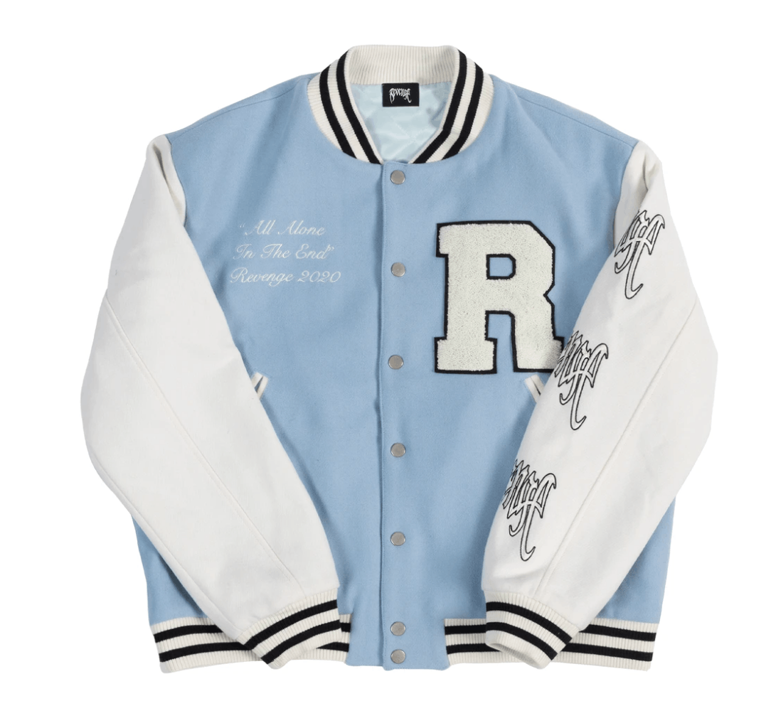 Revenge Revenge Blue Varsity Jacket Embroidered | Grailed